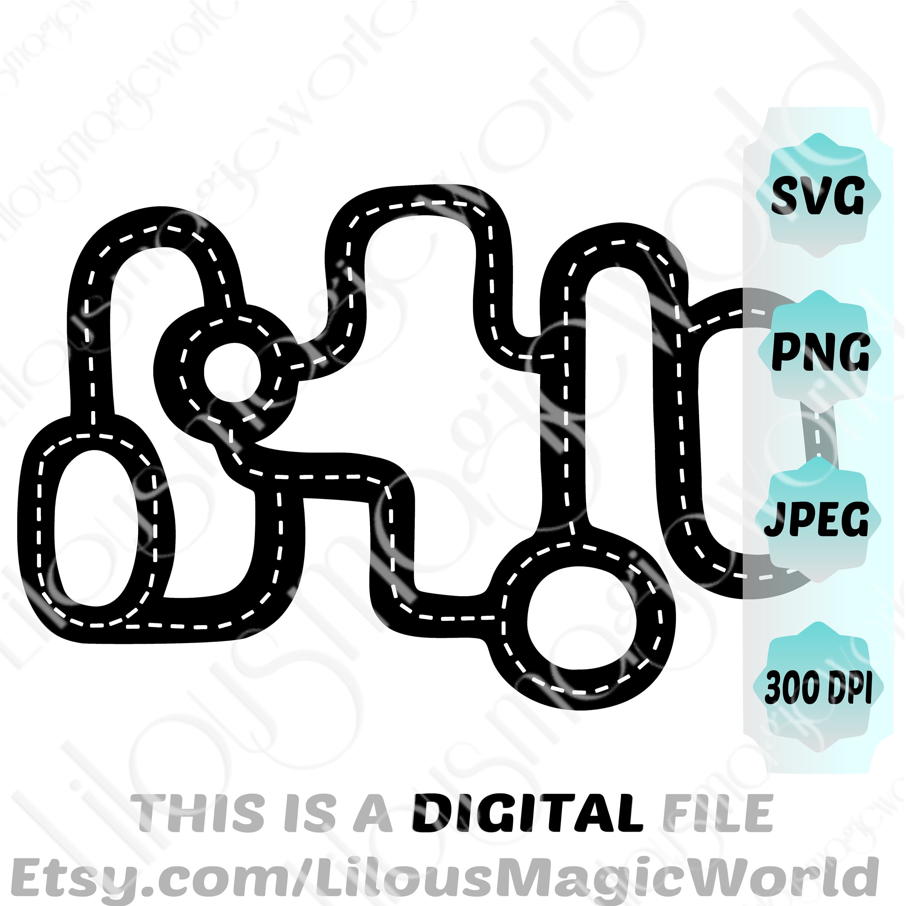 Kids Racetrack Svg, Racetrack Cut File, Play and Pretend, Car Tracks ...
