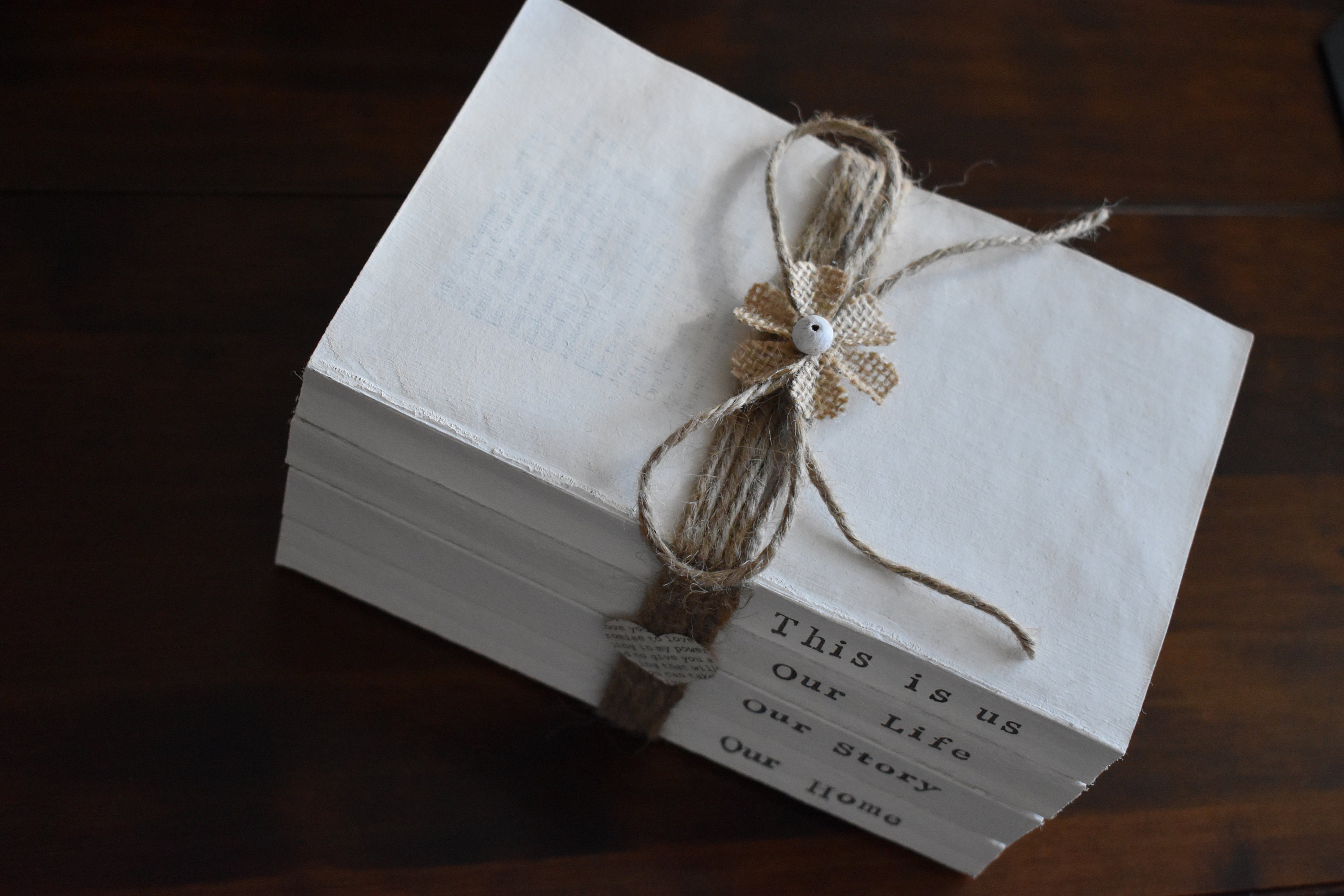 Decorative Farmhouse Book Stack Rustic Home Decor Our Life - Etsy UK