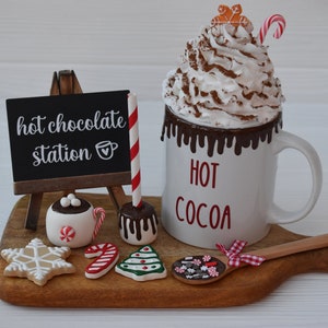 Hot Chocolate Station Sign, Christmas Tiered Tray, Hot Chocolate Decor ...