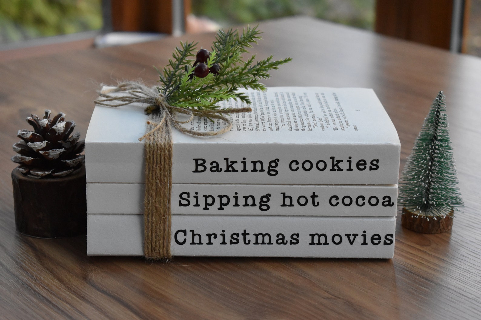 Christmas Book Stack Christmas Tiered Tray Decor - Etsy