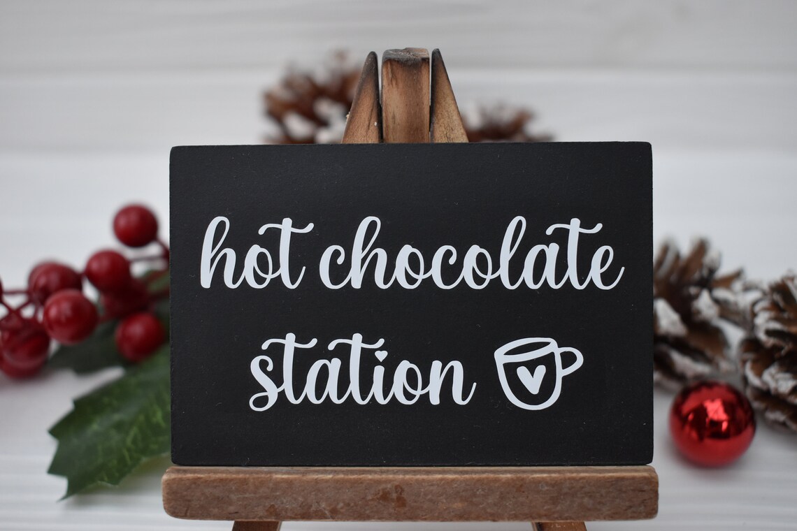 Hot Chocolate Station Sign Christmas Tiered Tray Hot - Etsy