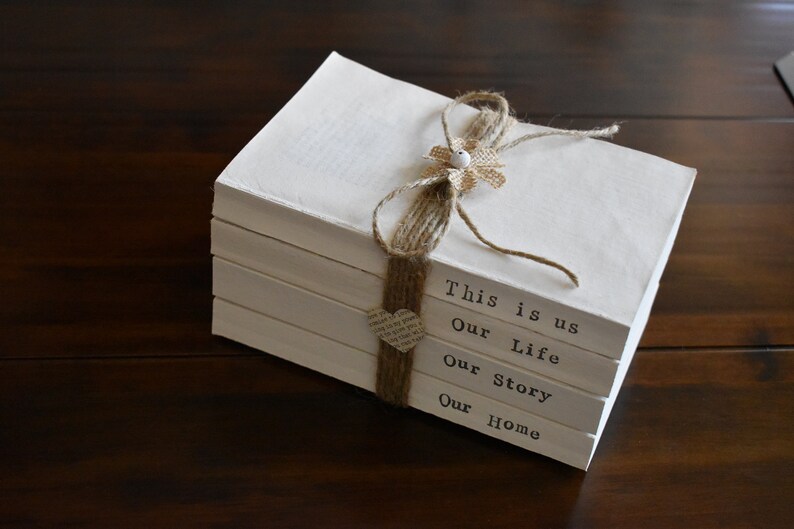Decorative Farmhouse Book Stack Rustic Home Decor Our Life - Etsy UK
