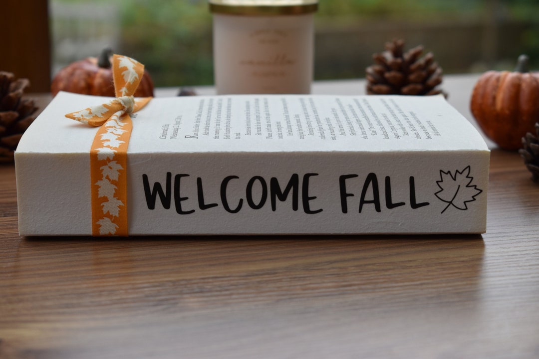 Welcome Fall Book Stack, Autumn Decor, Fall Decor, Decorative Books ...