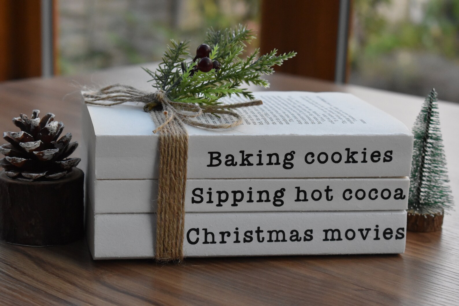 Christmas Book Stack Christmas Tiered Tray Decor - Etsy