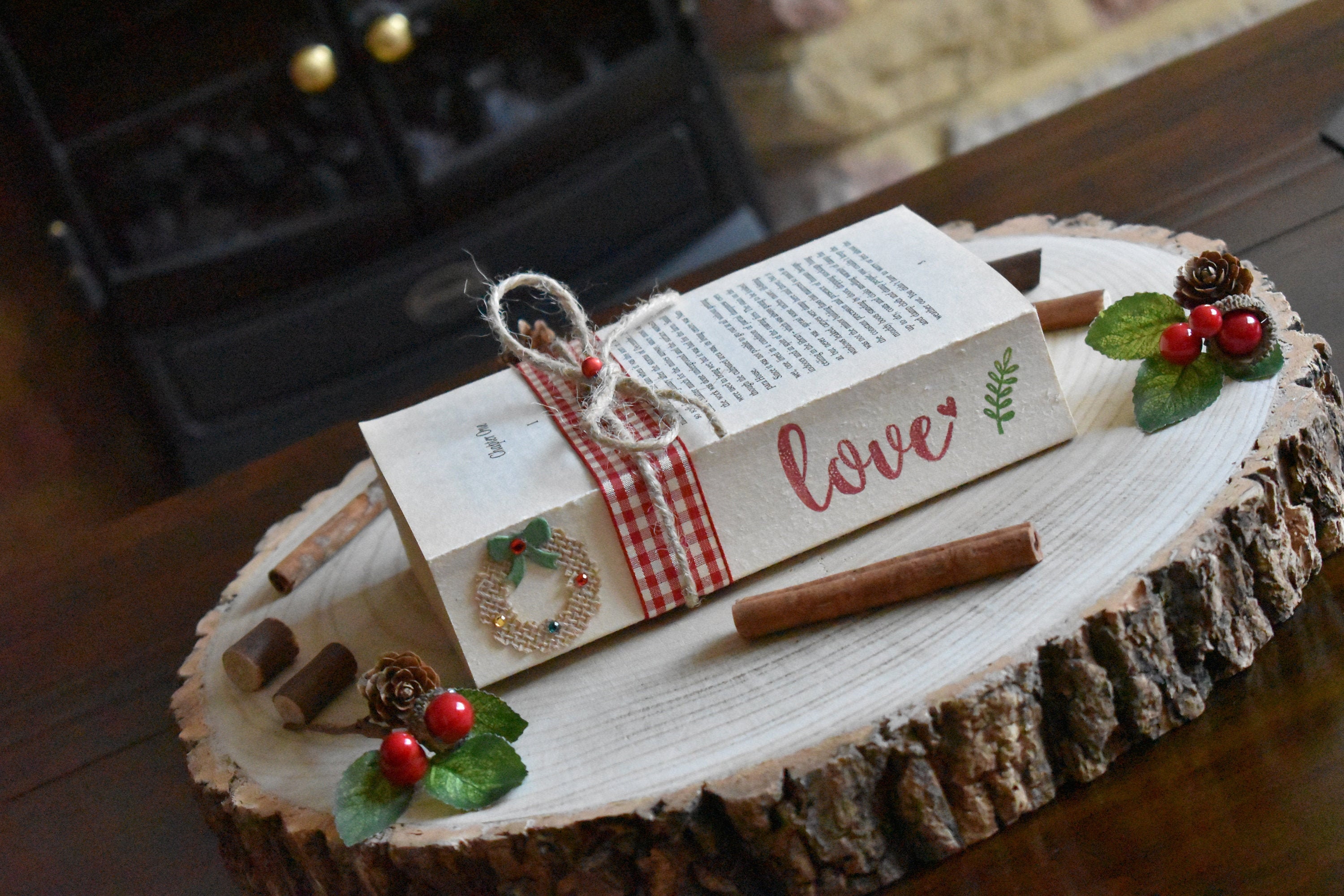 Rustic Christmas Book Decor Christmas Stamped Book - Etsy UK