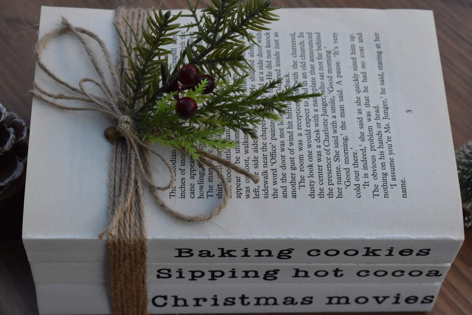 Christmas Book Stack Christmas Tiered Tray Decor - Etsy