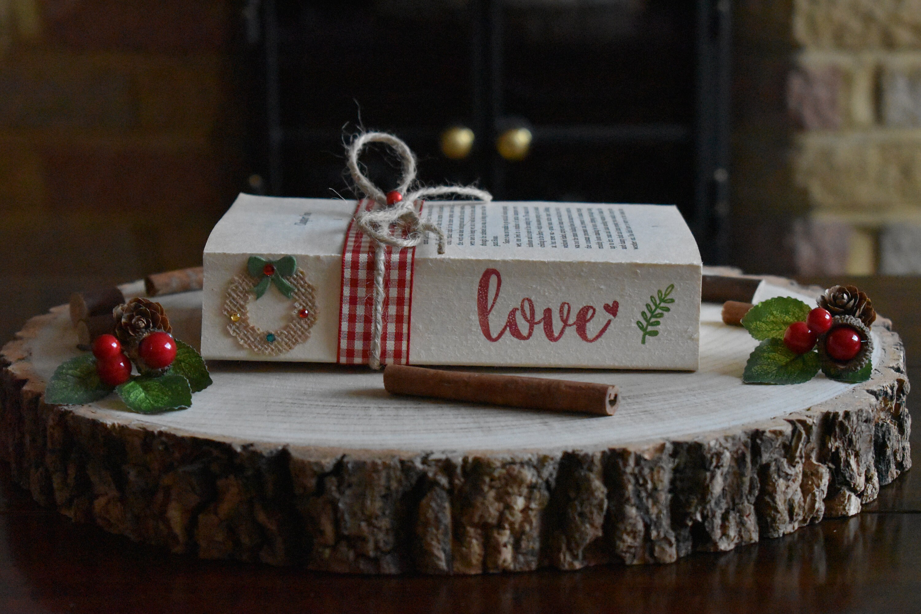 Rustic Christmas Book Decor Christmas Stamped Book - Etsy UK