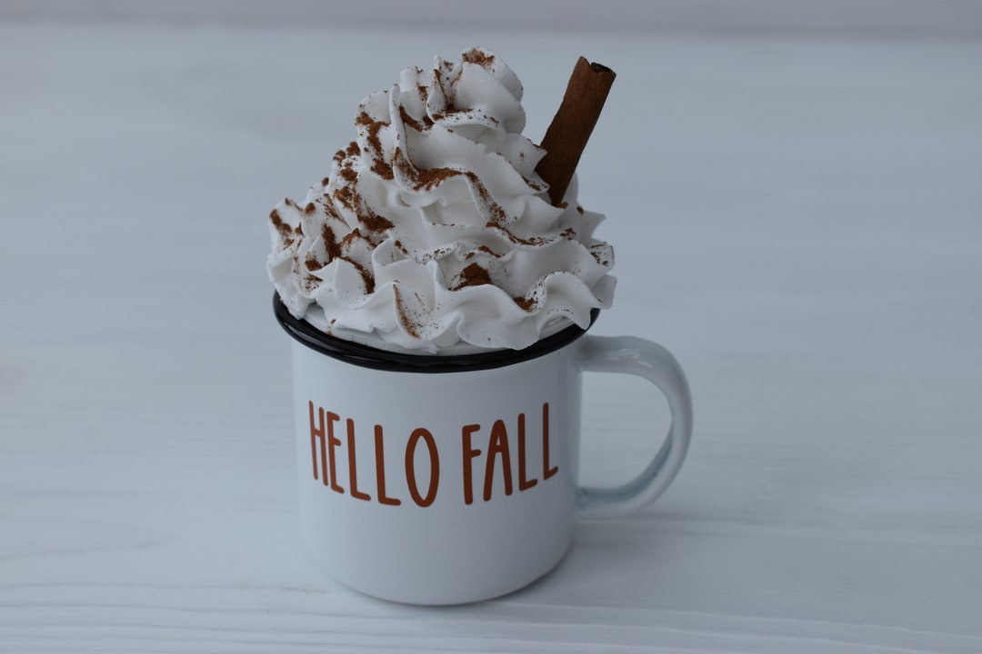 Hello Fall MINI Mug and Topper, Fake Whipped Cream Topper, Autumn ...