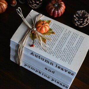 Autumn Leaves and Pumpkins Please Book Stack, Autumn Decor, Farmhouse ...