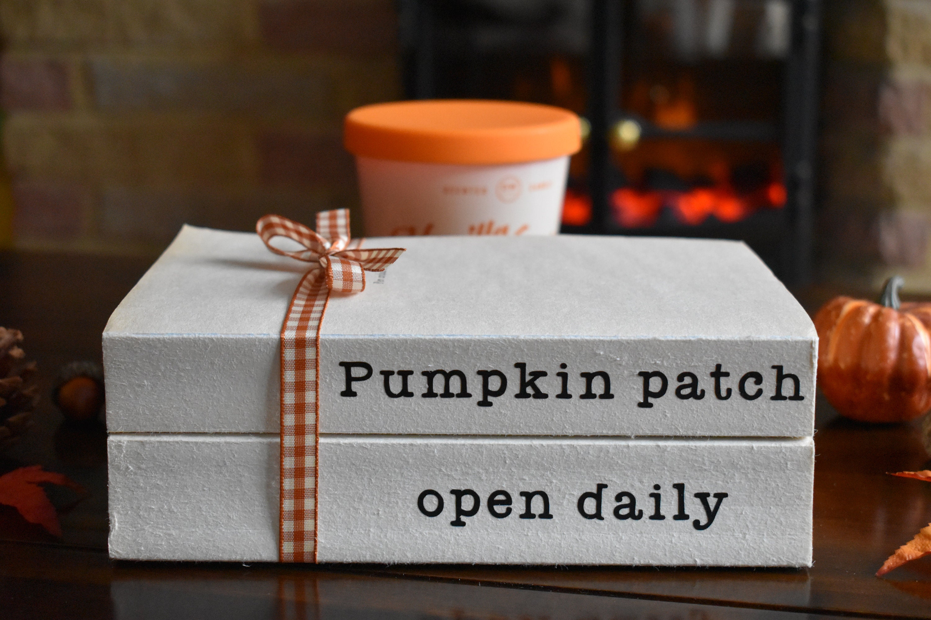 Pumpkin patch book stack pumpkin decor Autumn home decor | Etsy