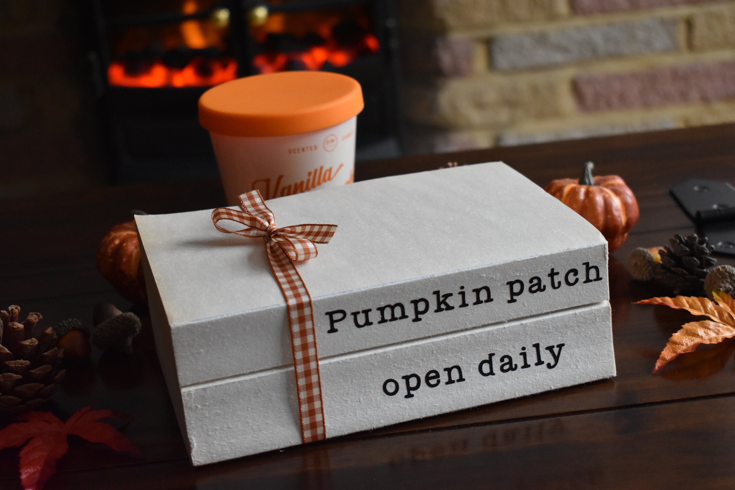 Pumpkin patch book stack pumpkin decor Autumn home decor | Etsy