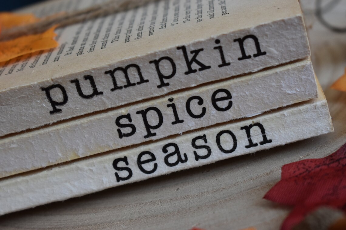 Pumpkin Spice Season Book Stack Autumn Decorative Books Fall | Etsy
