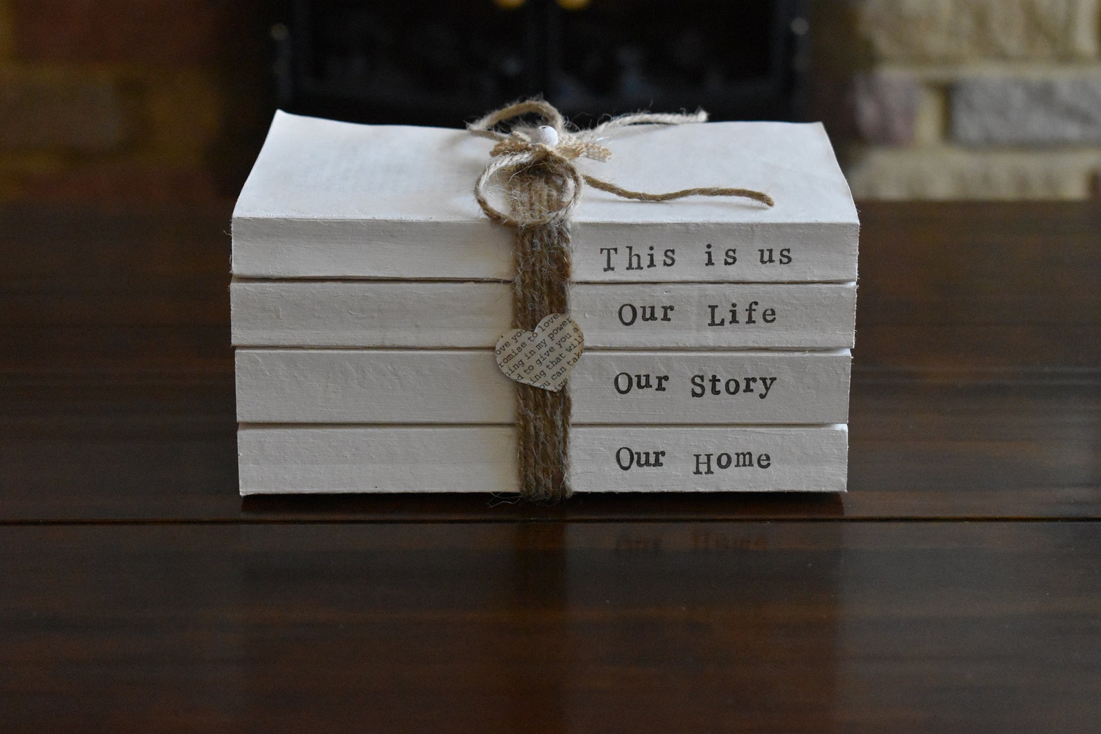 Decorative Farmhouse Book Stack Rustic Home Decor Our Life | Etsy