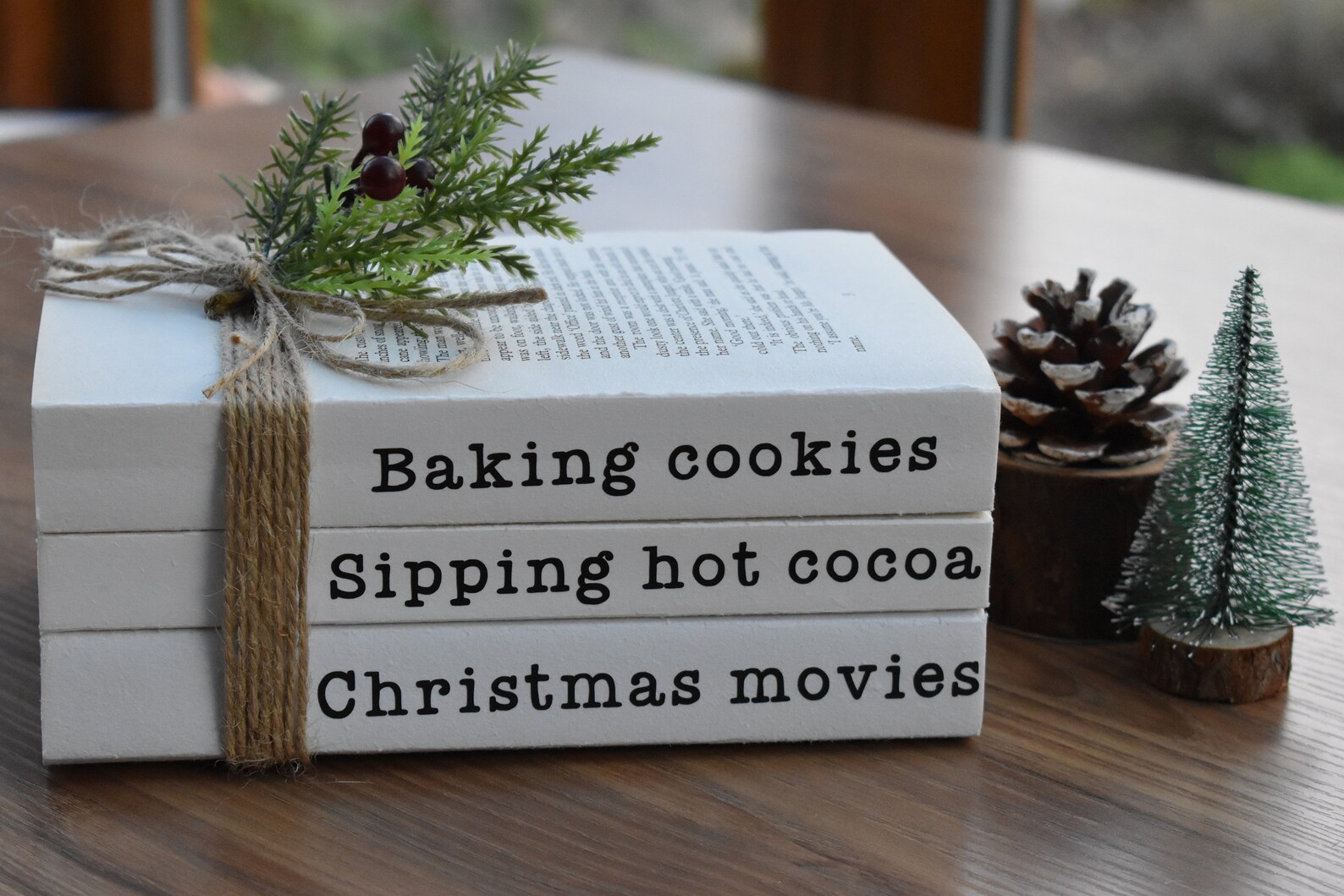 Christmas Book Stack Christmas Tiered Tray Decor - Etsy