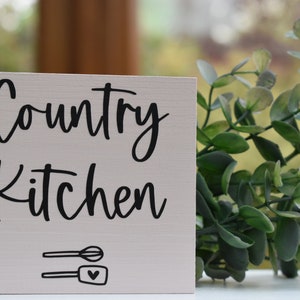 Country Kitchen Mini Farmhouse Sign, Rustic Kitchen Sign, Painted ...