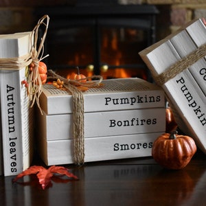 Autumn Leaves and Pumpkins Please Book Stack, Autumn Decor, Farmhouse ...