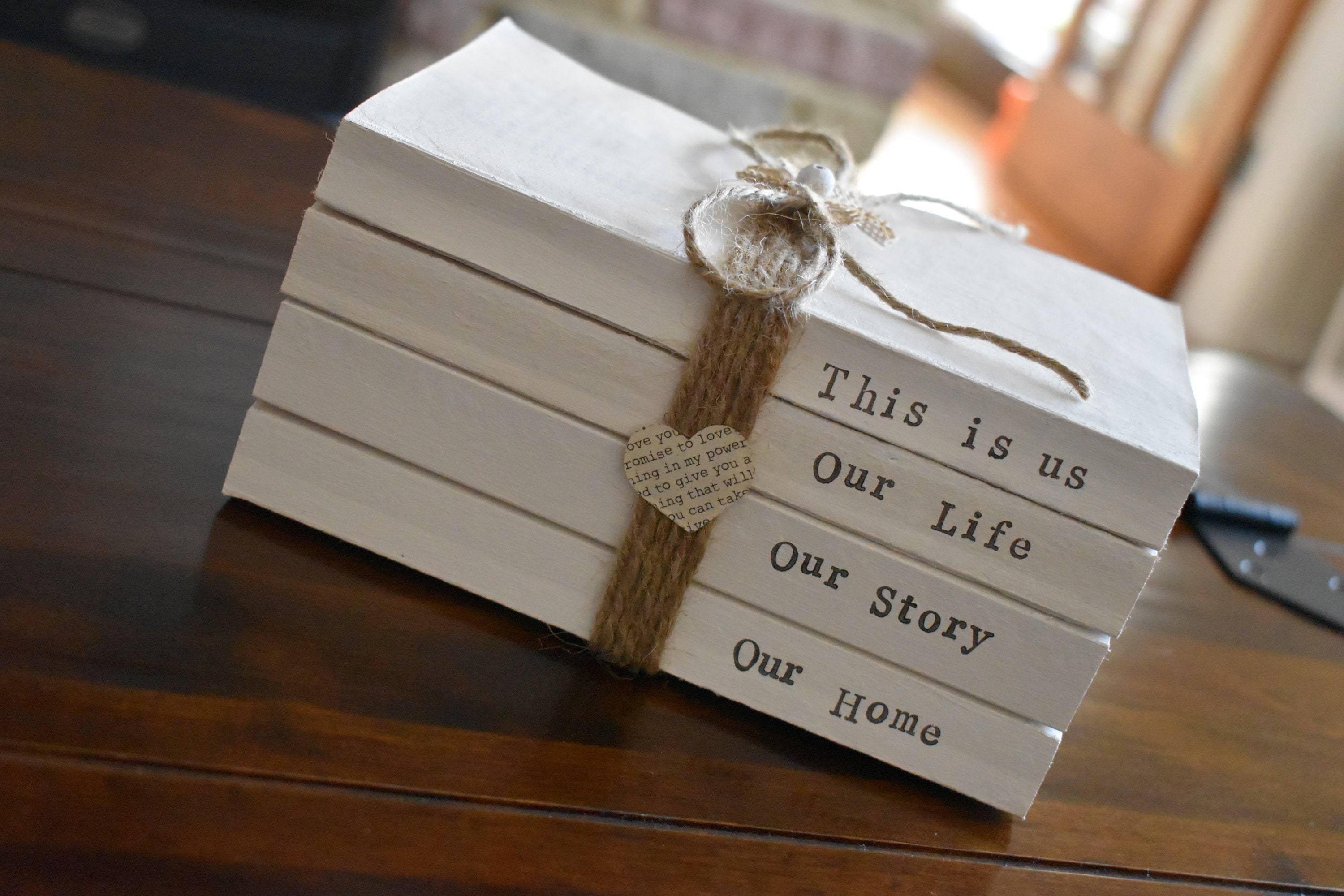 Decorative Farmhouse Book Stack Rustic Home Decor Our Life - Etsy UK