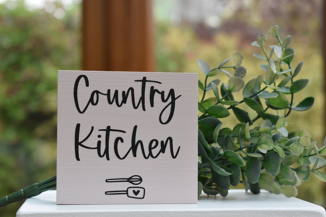 Country Kitchen Mini Farmhouse Sign, Rustic Kitchen Sign, Painted ...