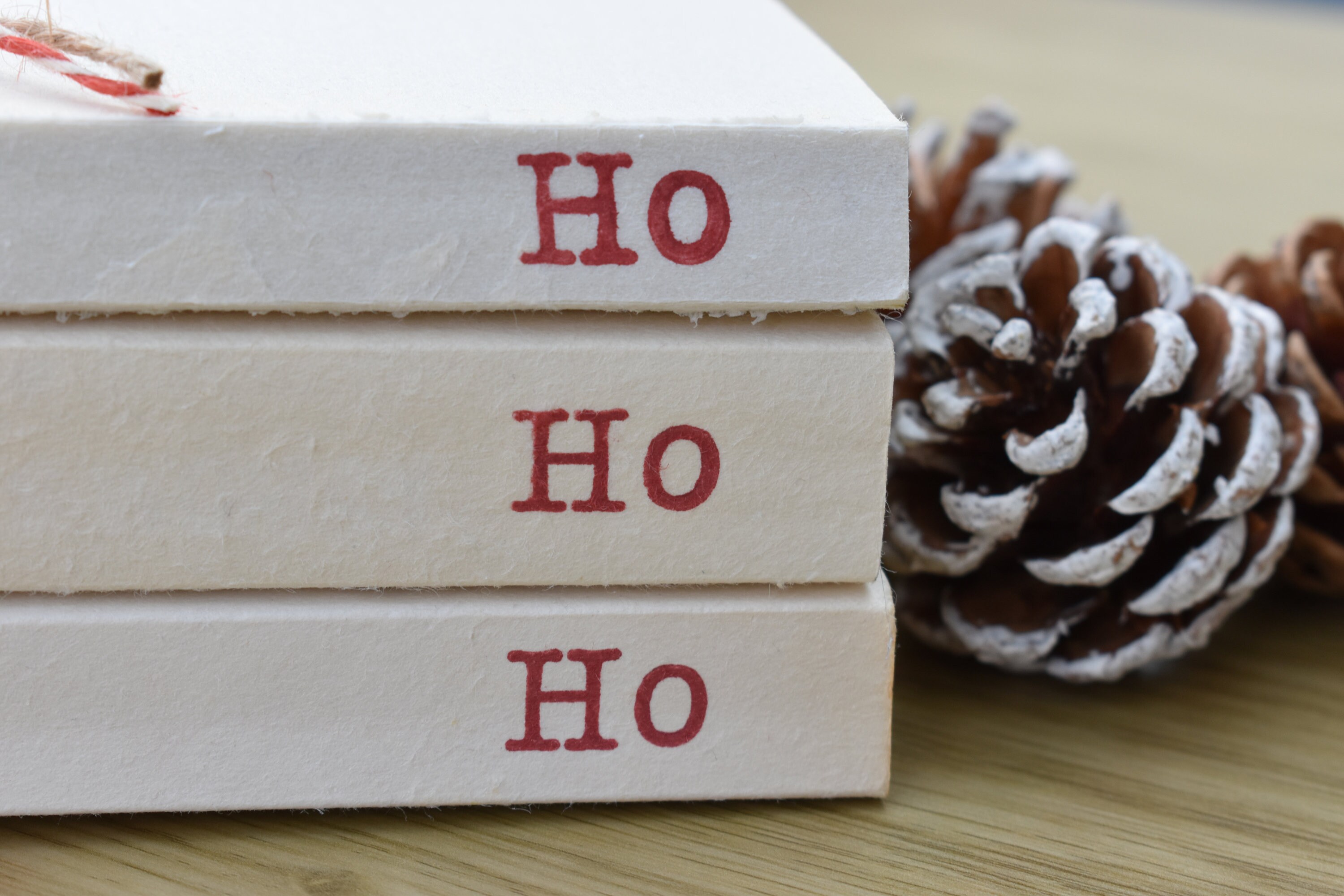 Ho Ho Ho Christmas Stamped Books Rustic Christmas Books - Etsy UK