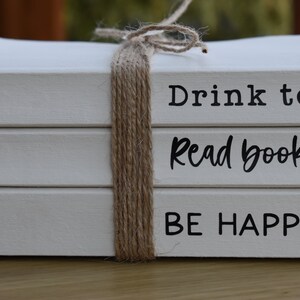 Personalised Books With Quote, White Decorative Books, Stamped Book ...