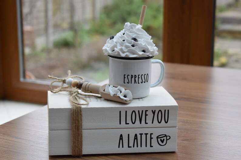 Coffee Bar Decor Coffee Tiered Tray Decor Coffee Book Stack - Etsy