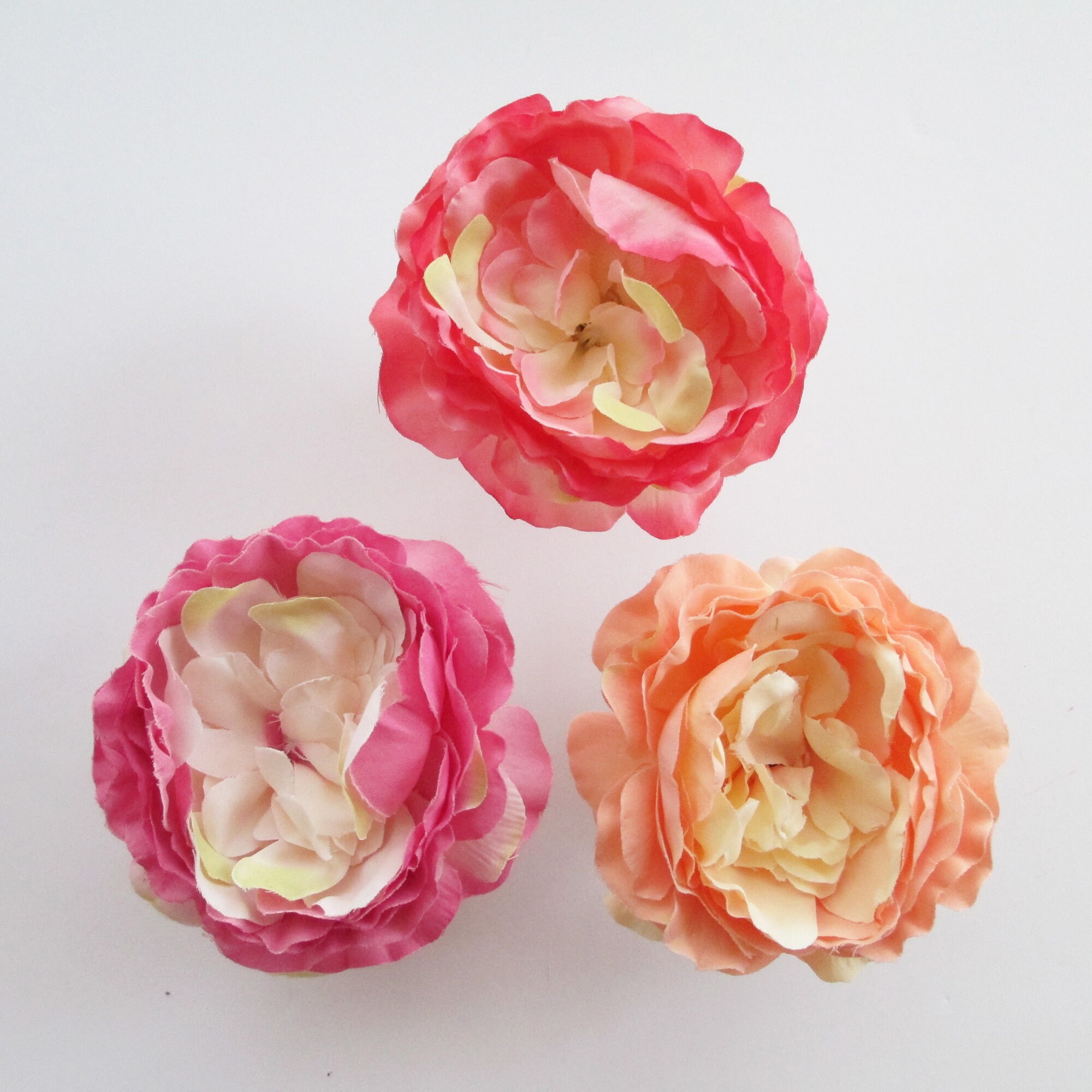 Flores de seda, suave seda flor peonía flores cabezas, 4 flores para ...