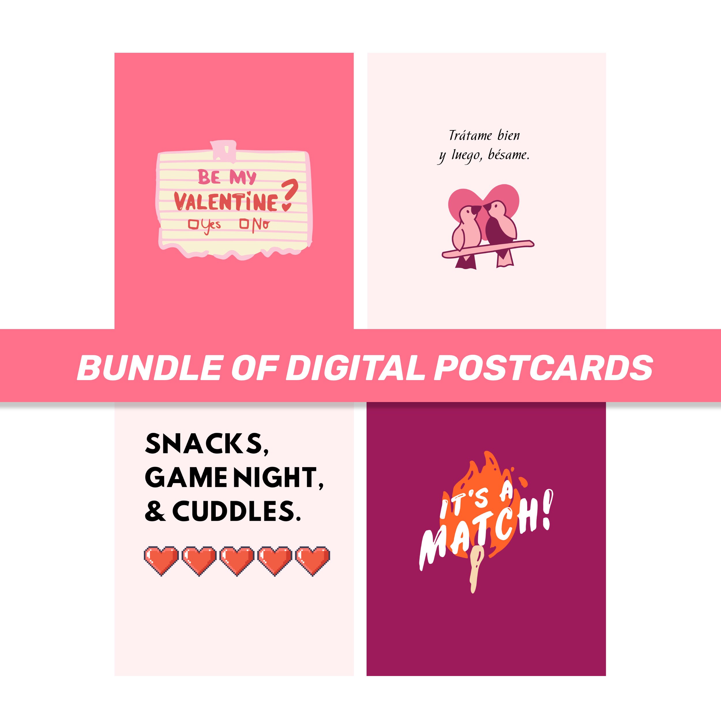 Funny Valentine's Day Bundle Printable, Inclusive Valentines Cards ...