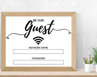 Printable Wifi Sign Be Our Guest - Etsy