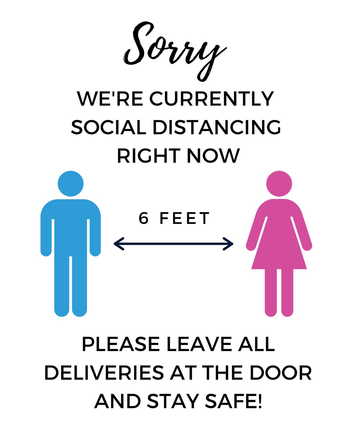 Printable Social Distancing Sign for Your Home or Office 8x10 - Etsy