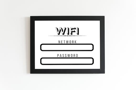 Printable Wifi Sign for Your Home or Office 8X10 INSTANT - Etsy
