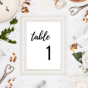 Printable Table Numbers 1-30 Black Table Numbers for Weddings - Etsy