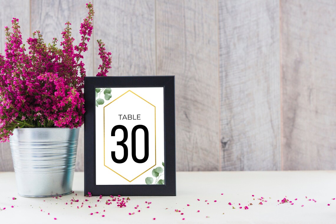 Printable Table Numbers 1-30 for Weddings, Birthday's, Bridal Showers ...