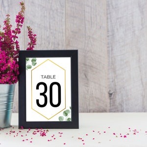 Printable Table Numbers 1-30 for Weddings, Birthday's, Bridal Showers ...