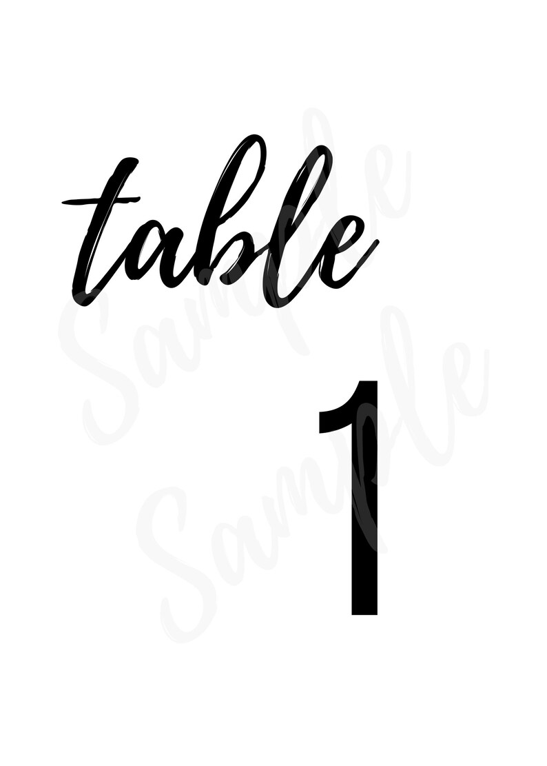 Printable Table Numbers 1-30 Black Table Numbers for Weddings - Etsy