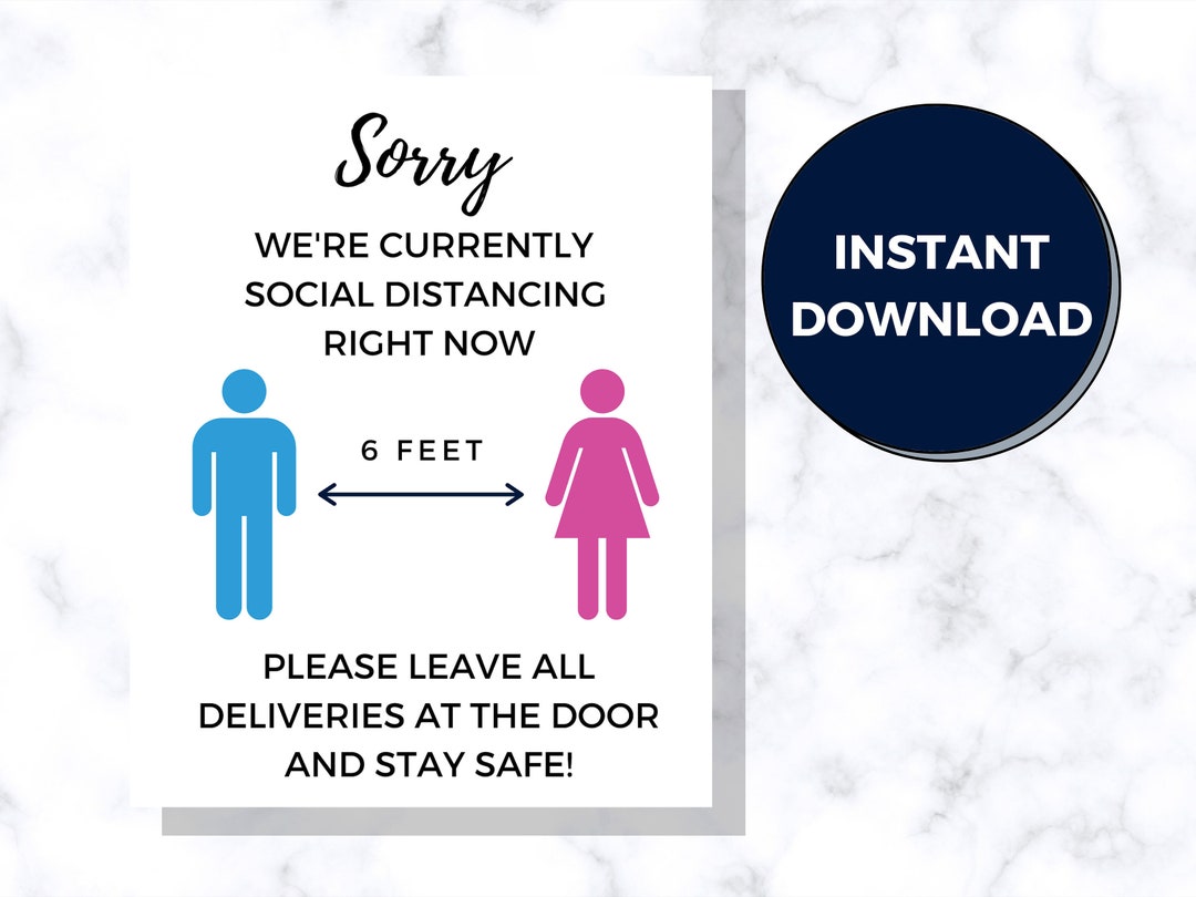 Printable Social Distancing Sign for Your Home or Office 8x10 - Etsy