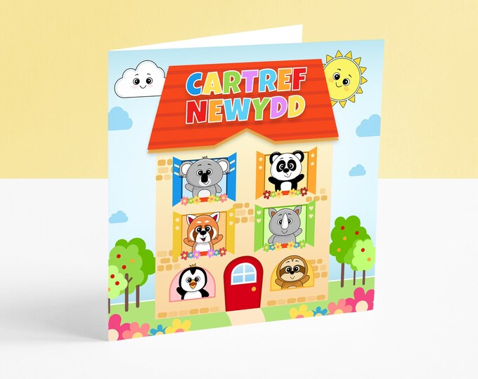 Personalised Welsh Cartref Newydd Greeting Card, Welsh Housewarming ...