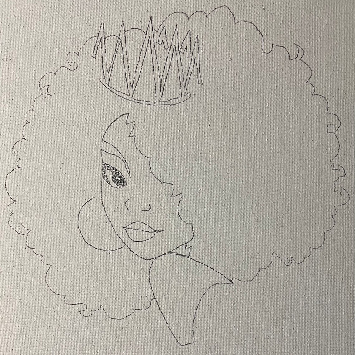 Pre-drawn Canvas (princess) - Etsy