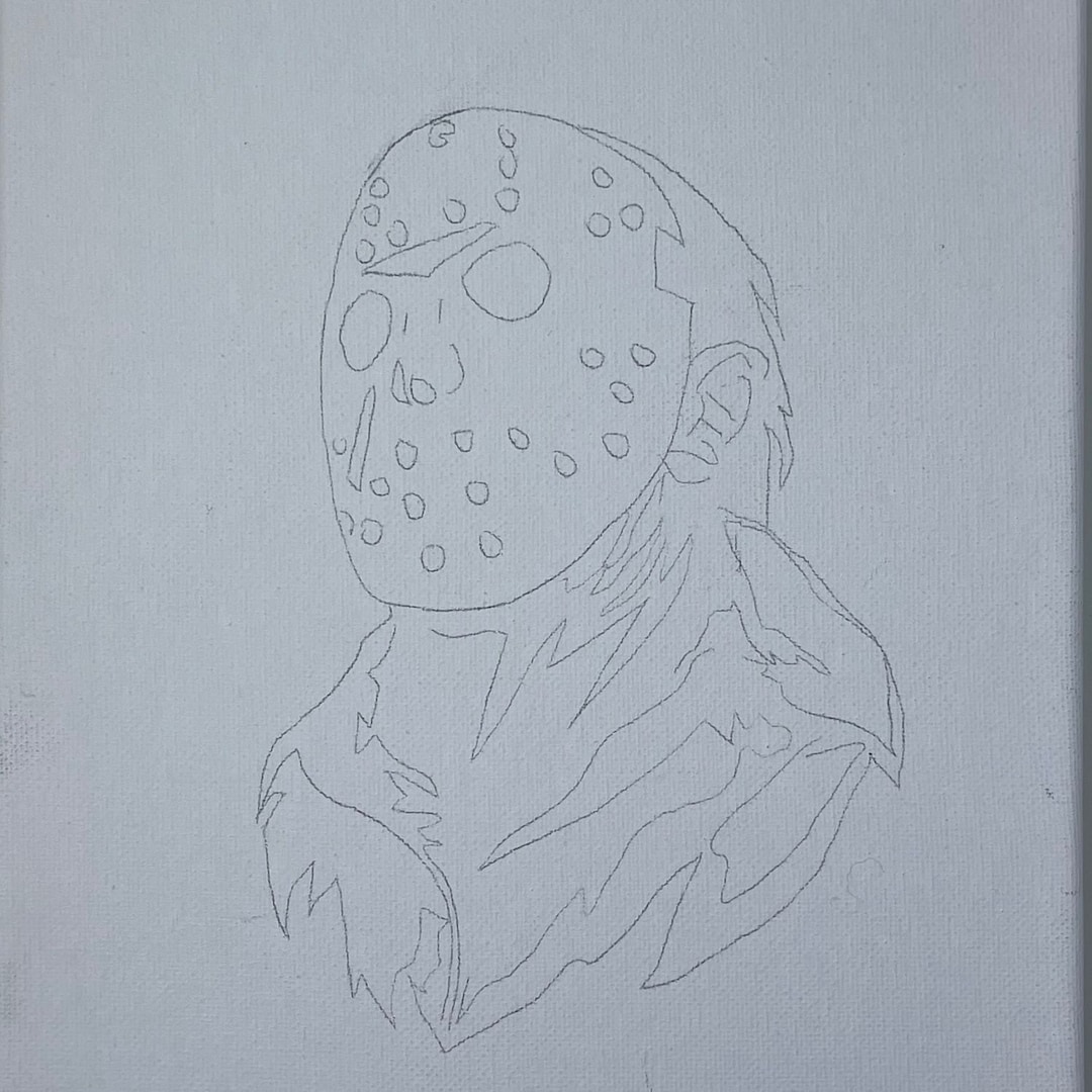 Jason Inspired Pre-drawn Canvas - Etsy