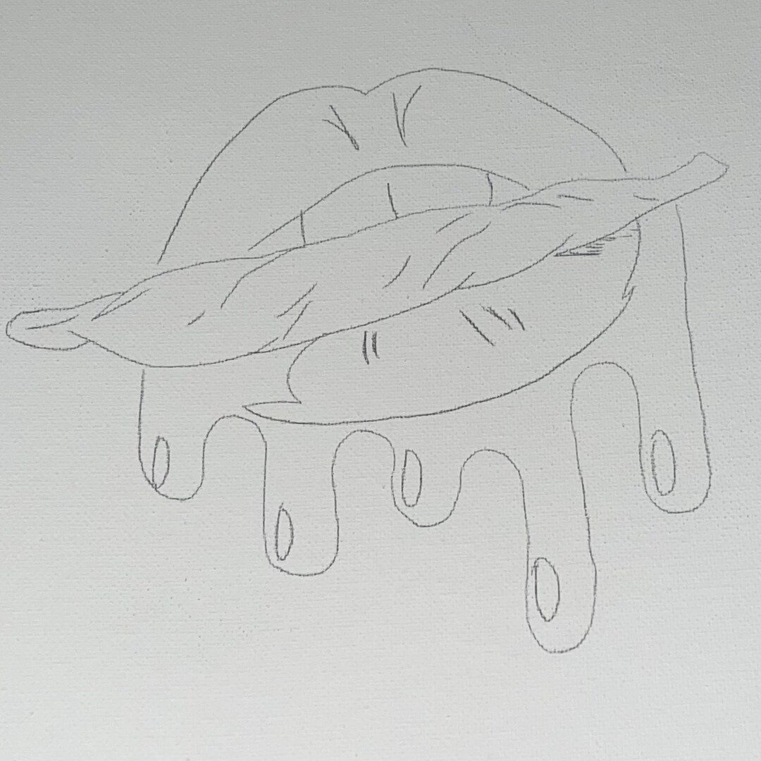 Smoking Lips Pre-drawn Canvas - Etsy