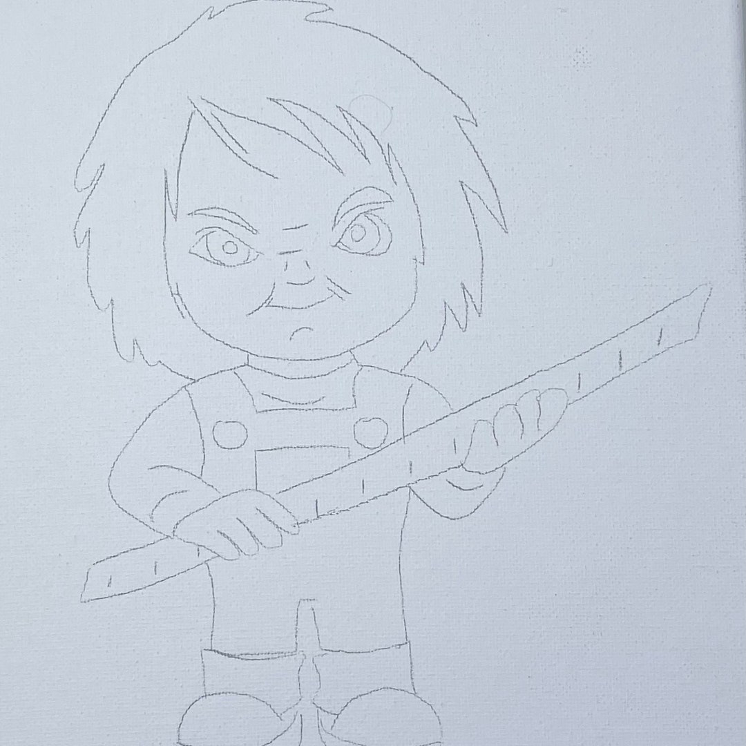 Chucky Inspired Pre-drawn Canvas - Etsy