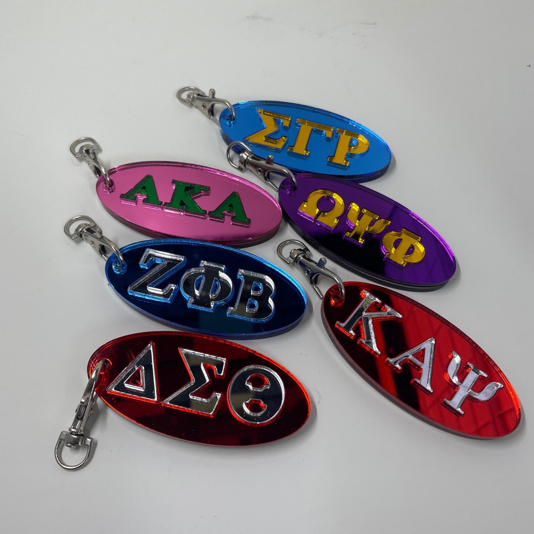Greek Organization Mirror Keychains - Etsy