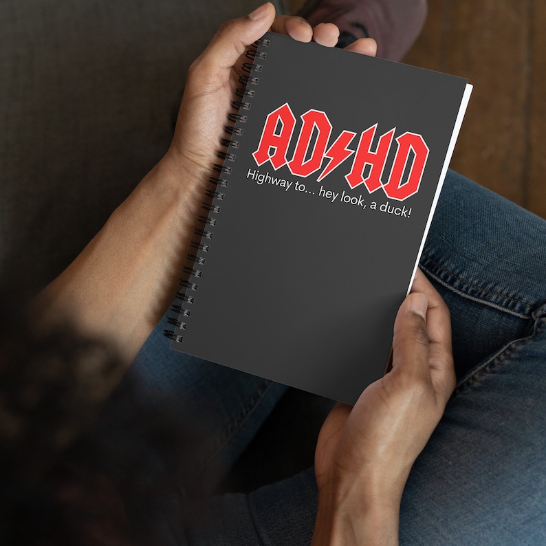 ADHD Spiral Notebook With Black Background - Etsy