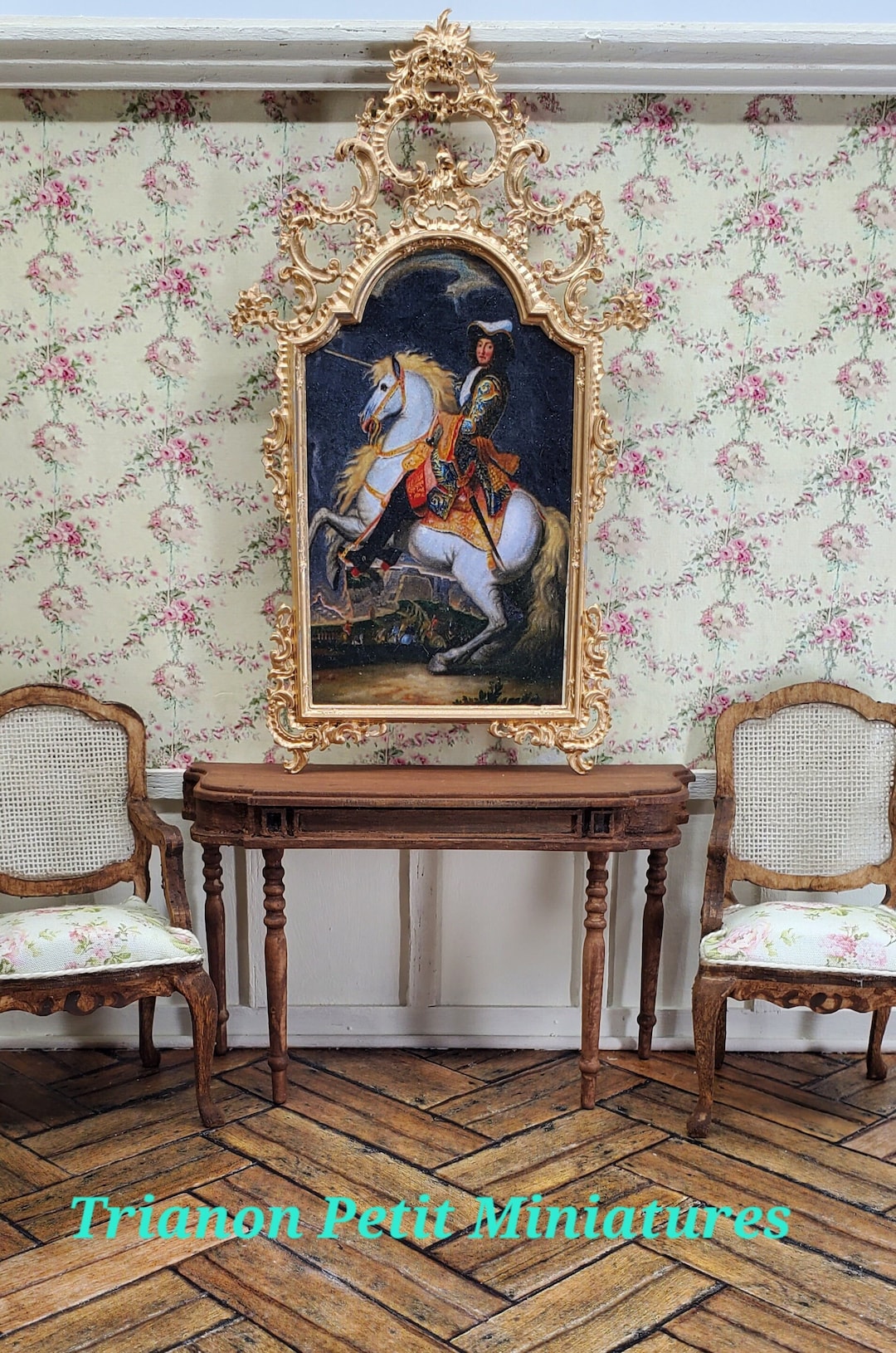 Miniature Gilded French Portrait Picture Frame Rococo With Portrait of ...