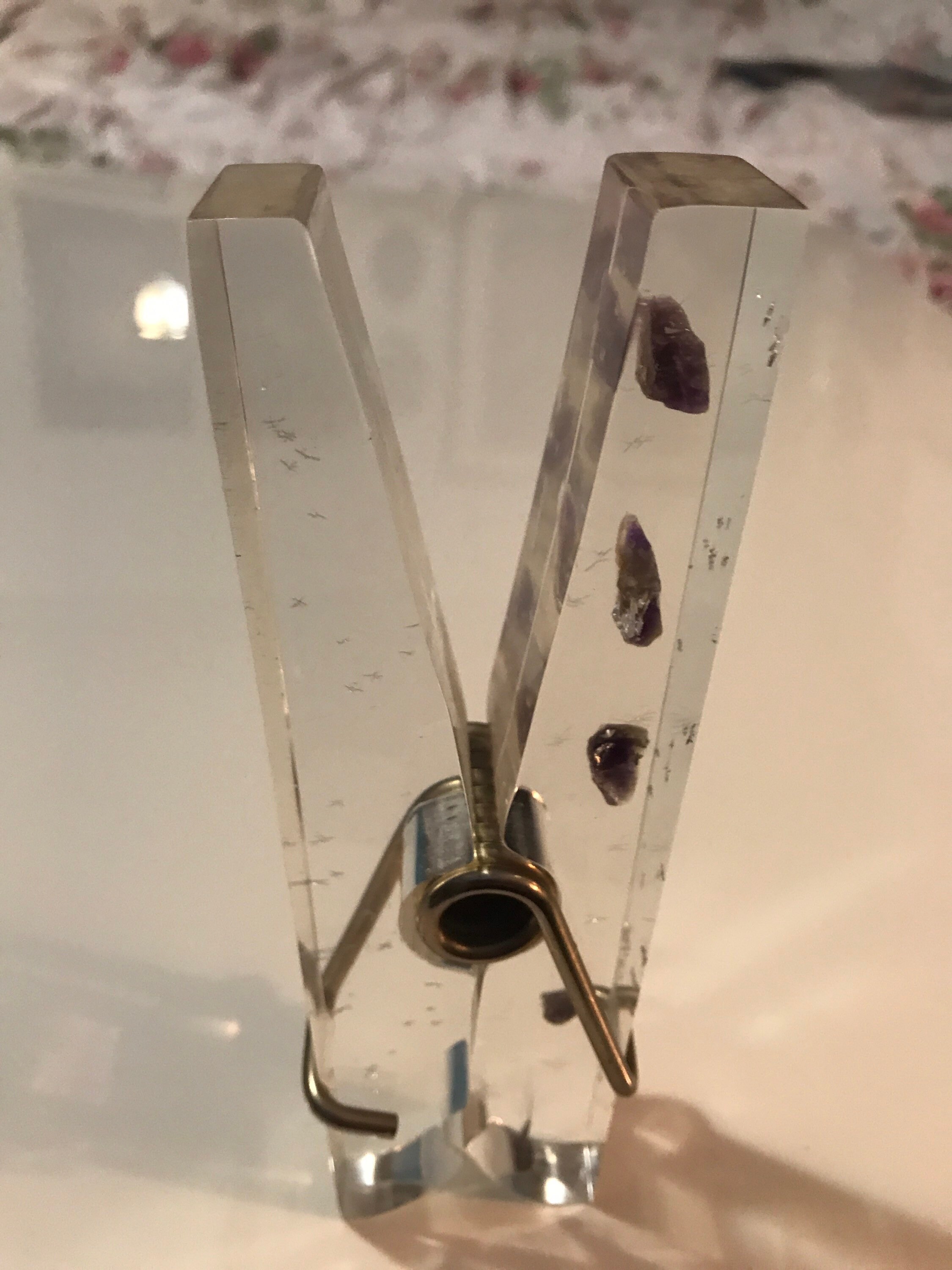 Vintage Lucite and Amethyst Paperweight - Etsy