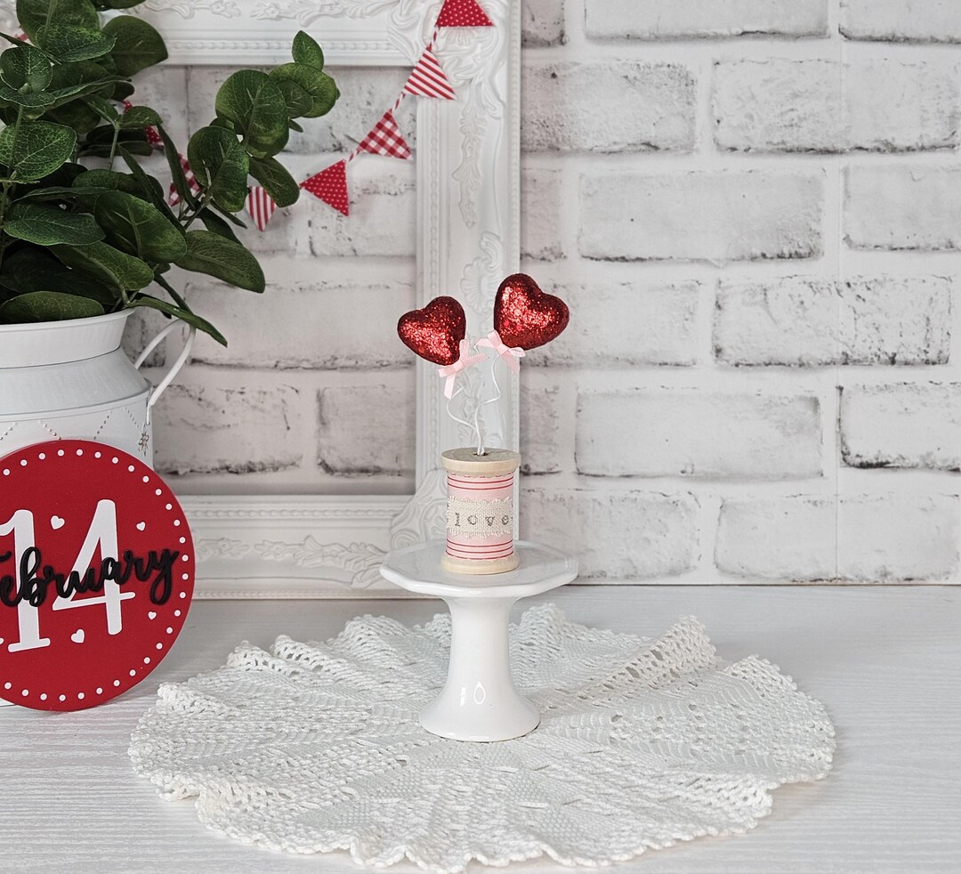 Valentine's Day Wooden Spool Heart Balloon Wooden Spool Heart Spool ...