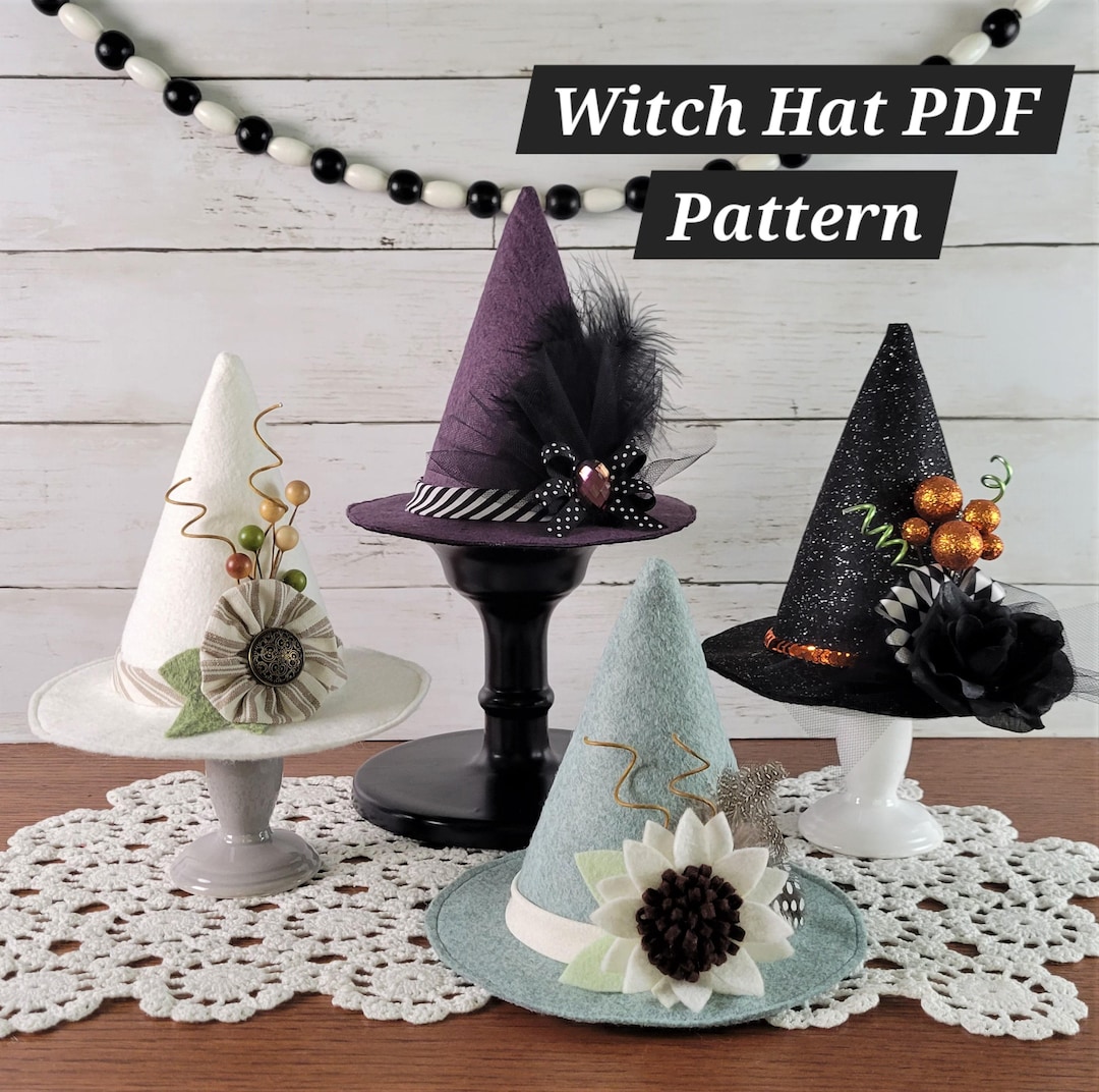 Felt Witch Hat PDF Pattern: DIY Halloween Decor (6.5" X 6.5") - Etsy
