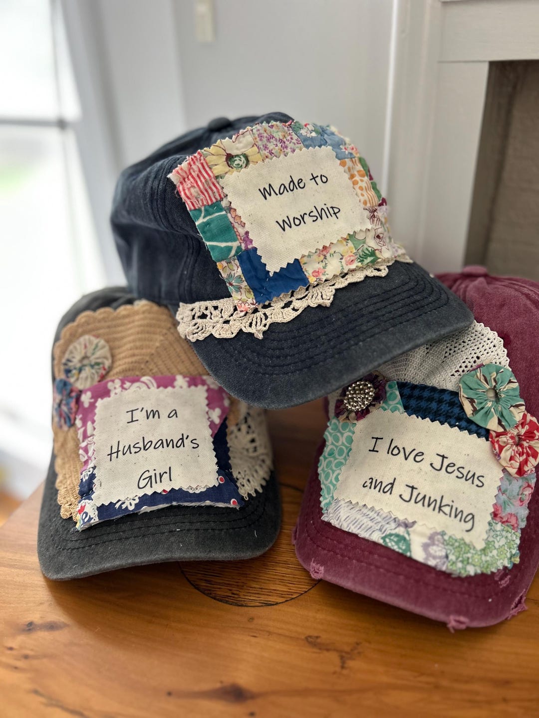 Quilted Trucker Hat I Love Jesus and Junking - Etsy