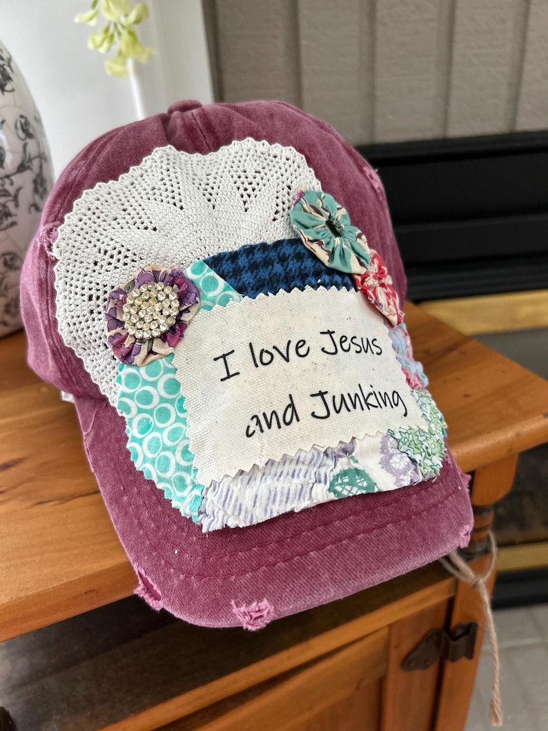 Quilted Trucker Hat I Love Jesus and Junking - Etsy