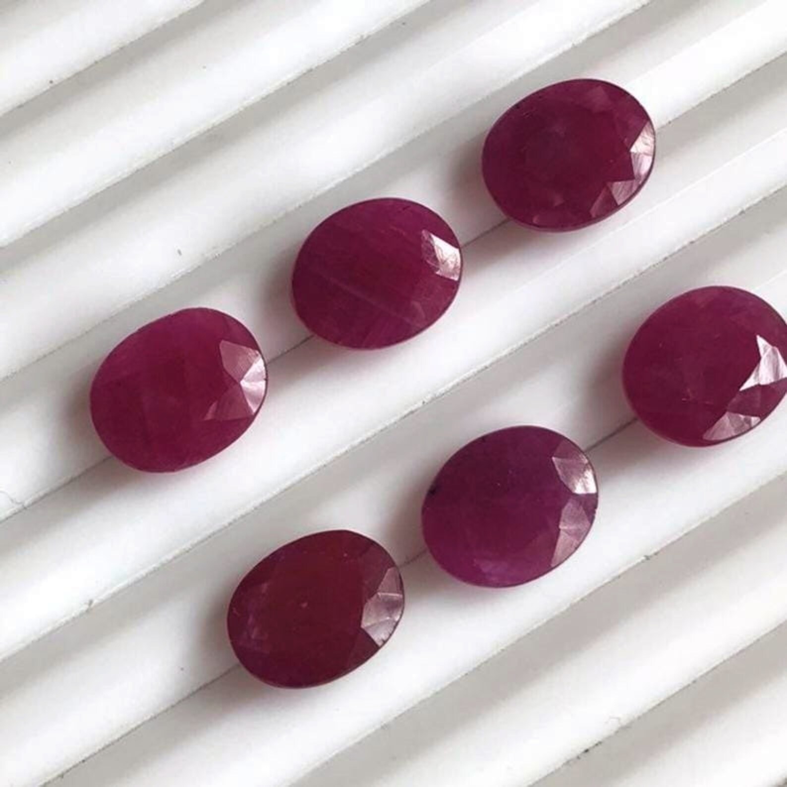 Natural Ruby Gemstones 6X8 mm Oval Shape Faceted Precious | Etsy