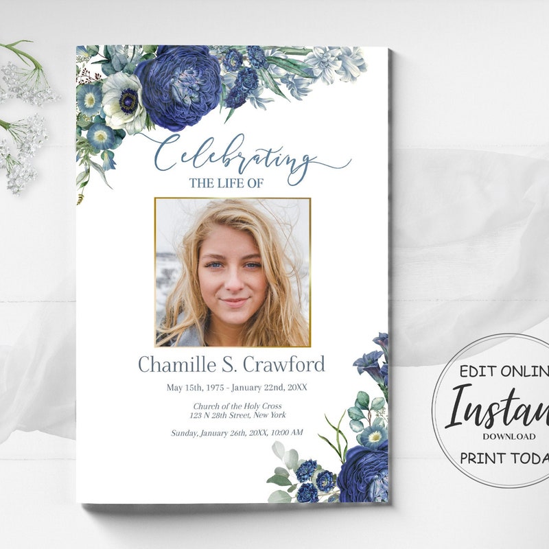 Blue Funeral Background - Etsy